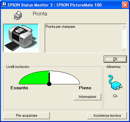 Controllo dello stato della cartuccia fotografica (Livello inchiostro)